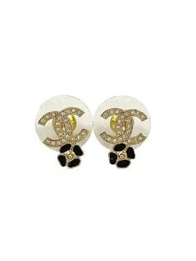 CHANEL | Jewelry | Chanel Coco Mark Motif Gp Rhinestone Earrings ...